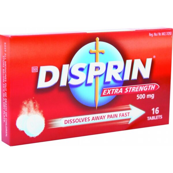 DISPRIN EXTRA STRENGTH TABS 16’S – Westham Pharmacy